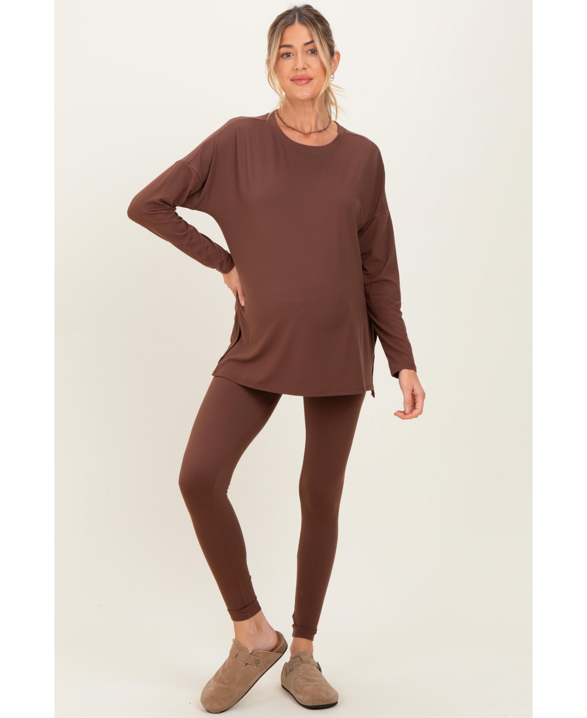 Click here for Pinkblush Maternity Light Mocha Brushed Knit Overs... prices