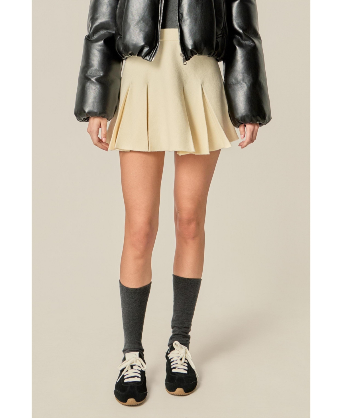 Click here for English Factory Womens Pleated Knit Mini Skirt - I... prices