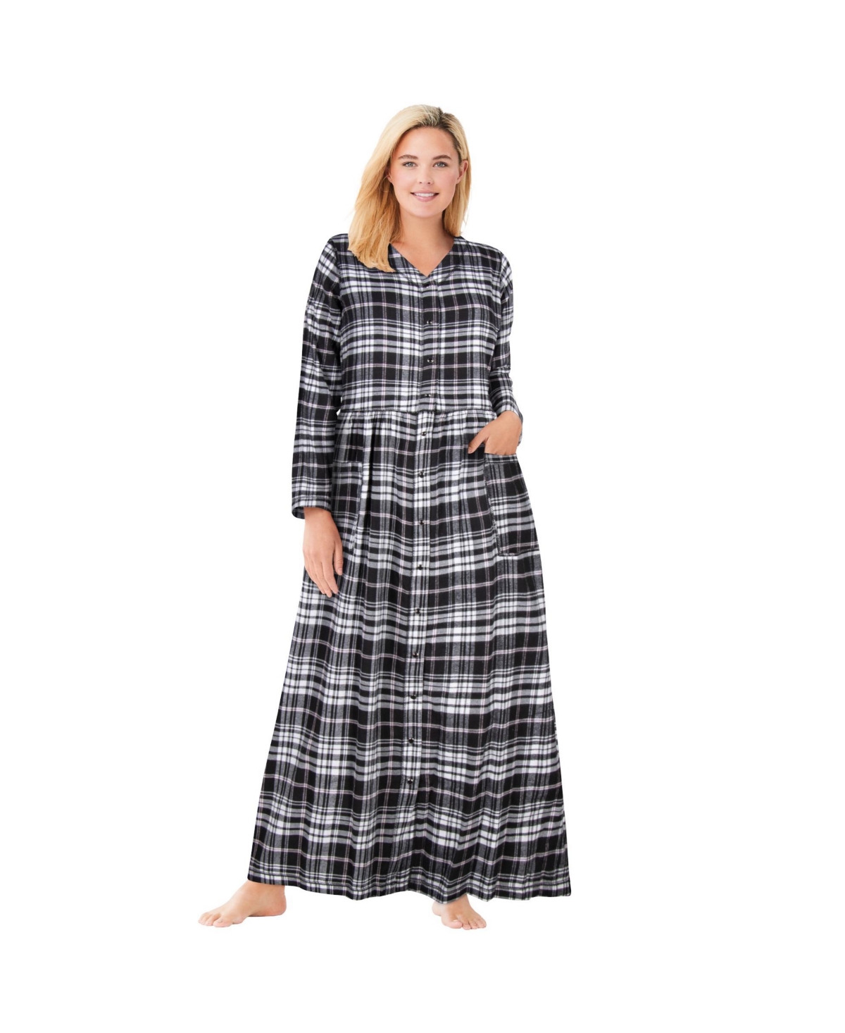 Click here for Only Necessities Plus Size Flannel Plaid Lounger -... prices