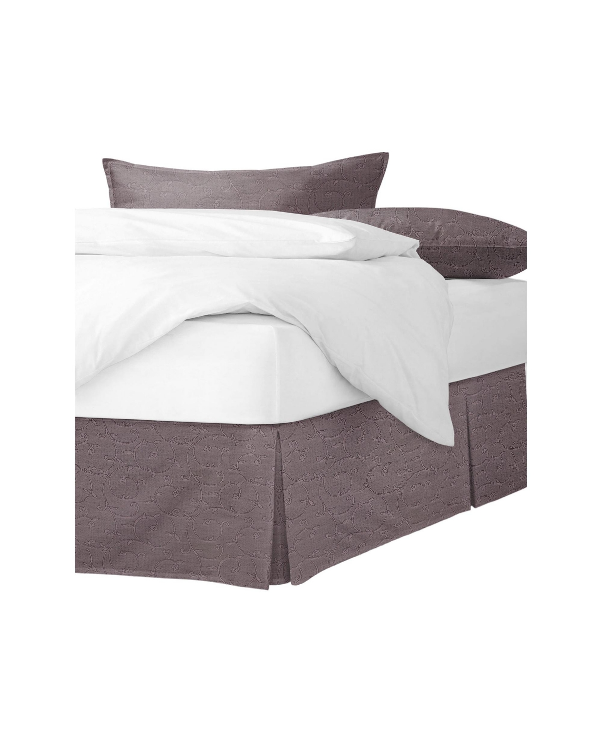 Click here for Nuha Plum Platform Bed Skirt King 15" Drop -... prices