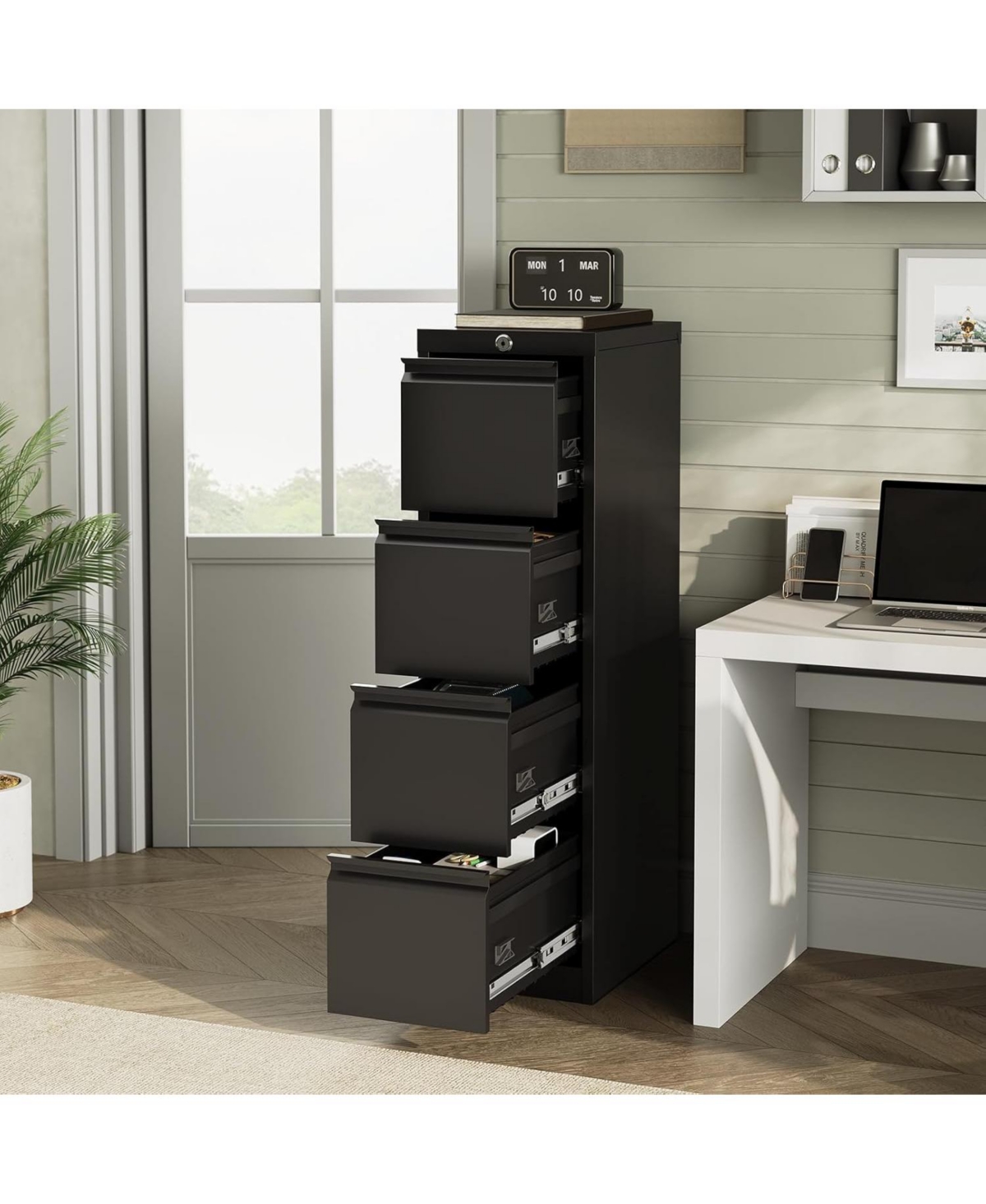 Click here for gaomon 4 Drawer File Cabinet with Lock  Metal Fili... prices