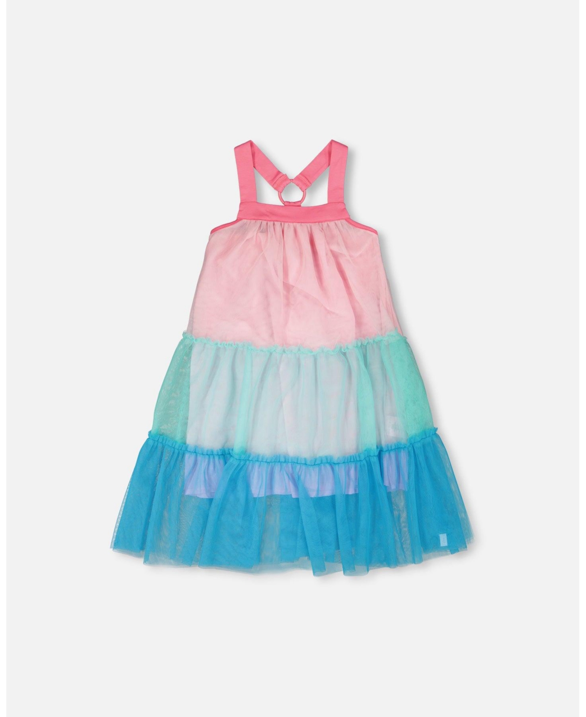 Click here for Deux par Deux Little Girls Mesh Dress - Pink and b... prices