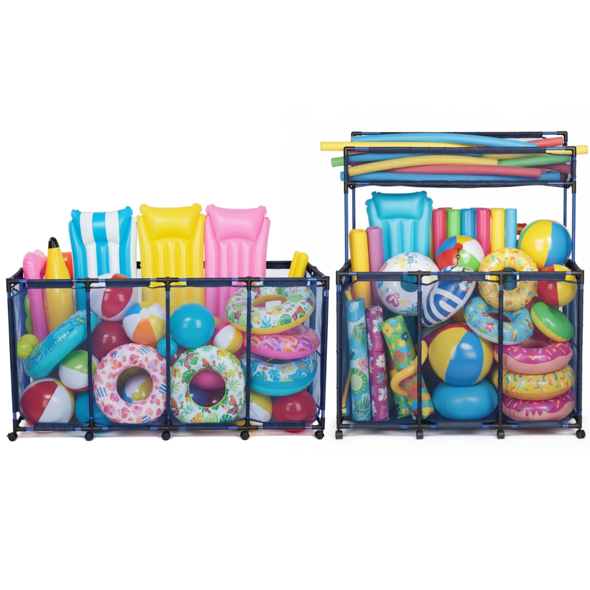 Click here for Yescom 2 Pack Mesh Pool Storage Bin Rolling Cart N... prices