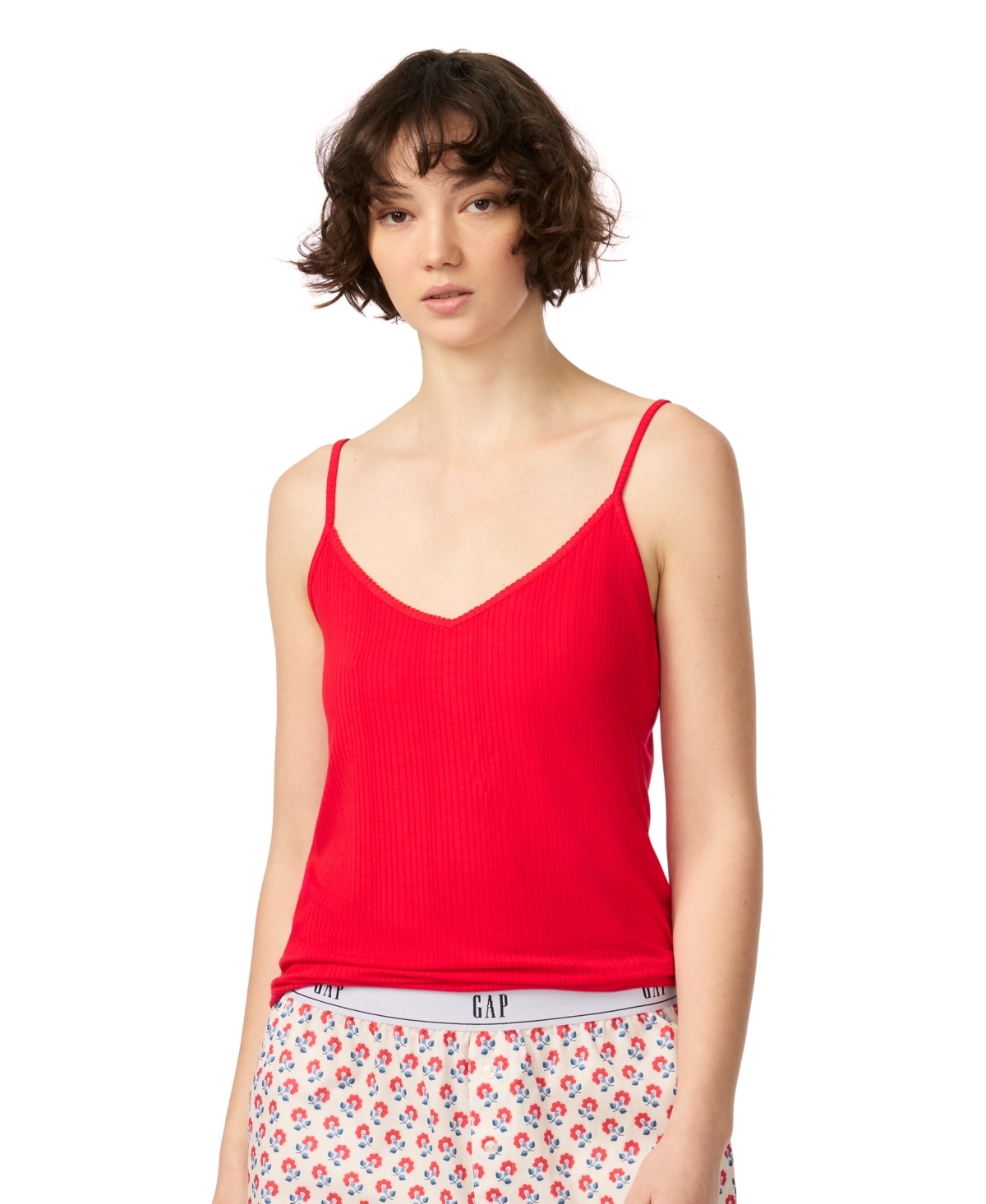 Click here for Gap Womens V-Neck Sleeveless Jersey Tank Top - Ros... prices