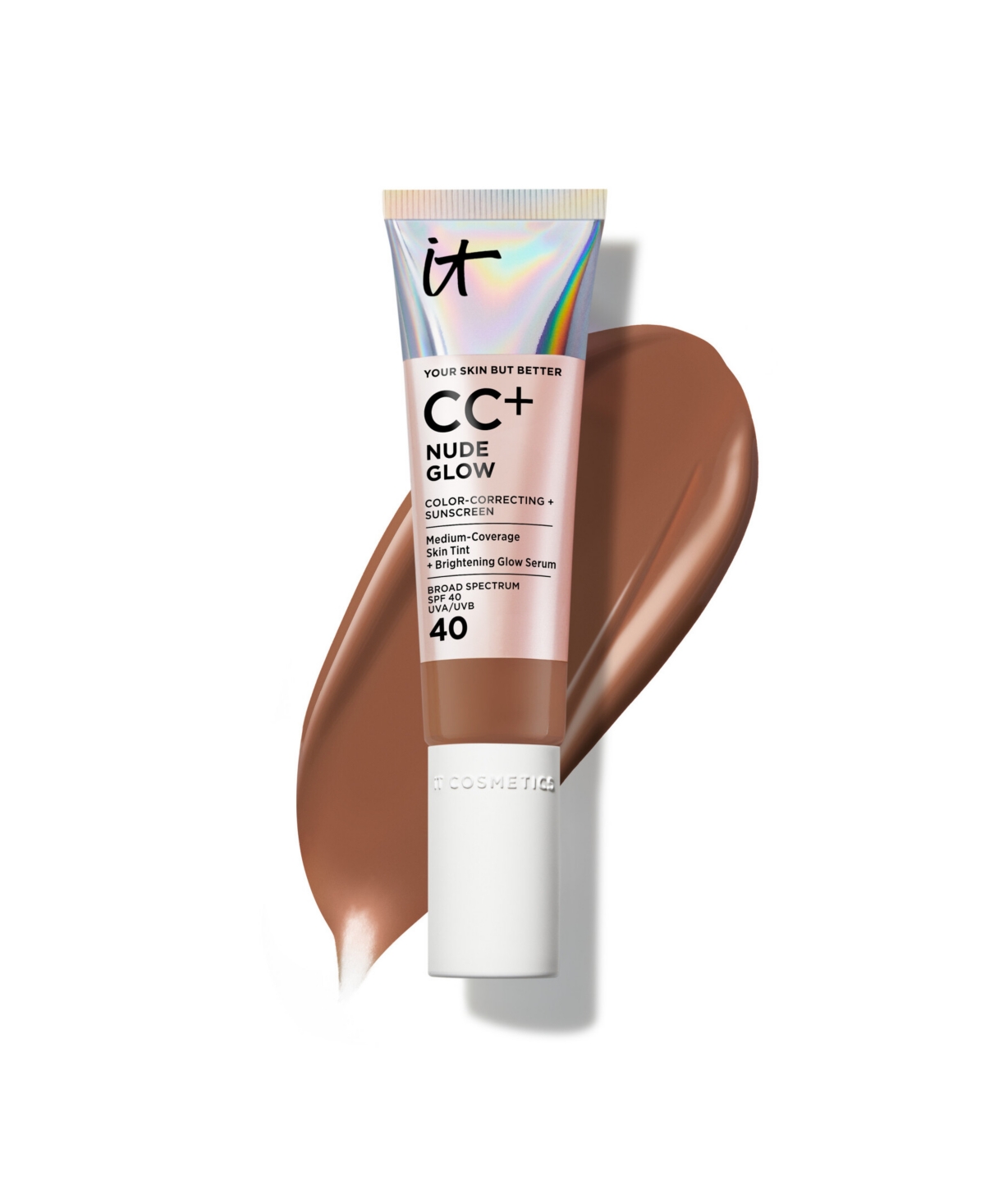 It Cosmetics Cc+ Nude Glow Lightweight Foundation + Glow Serum Spf 40 - Deep Bronze