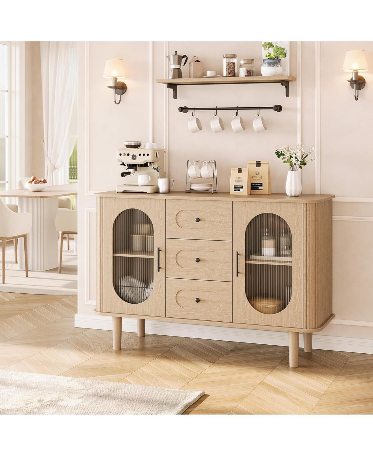 Click here for gaomon Sideboard Buffet Cabinet with Fluted Glass... prices