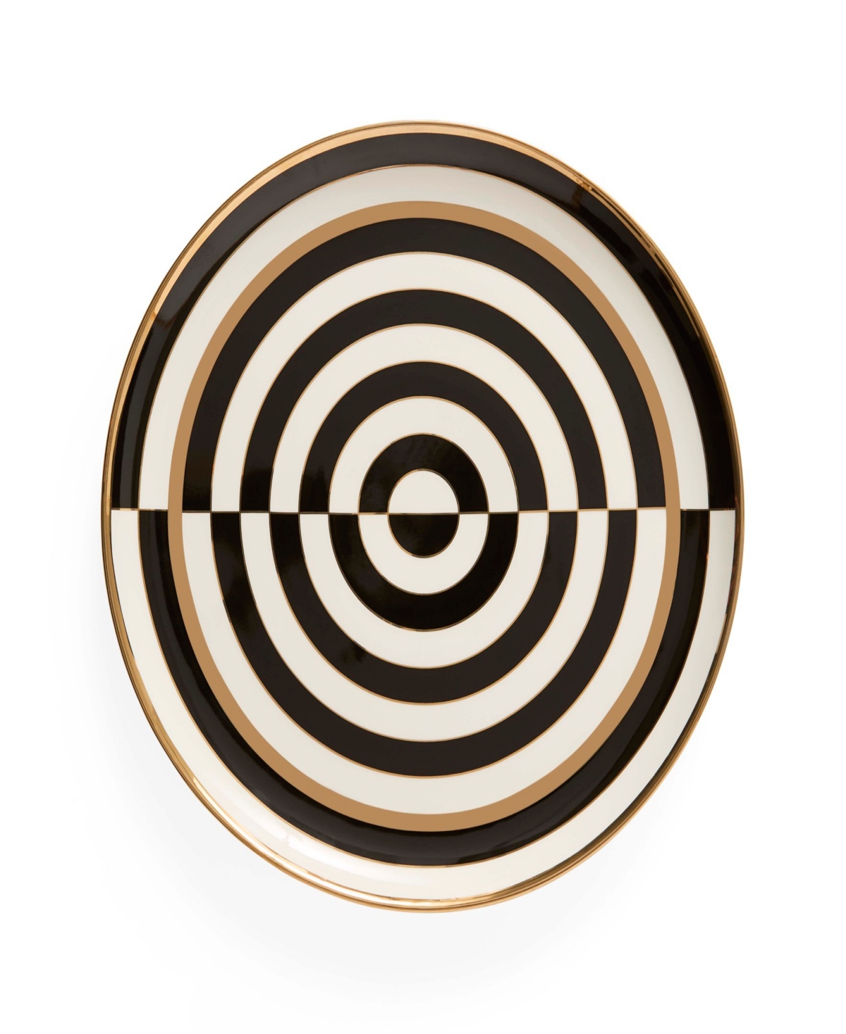 Click here for Jonathan Adler Op Art 13.7 Round Serving Tray - Bl... prices