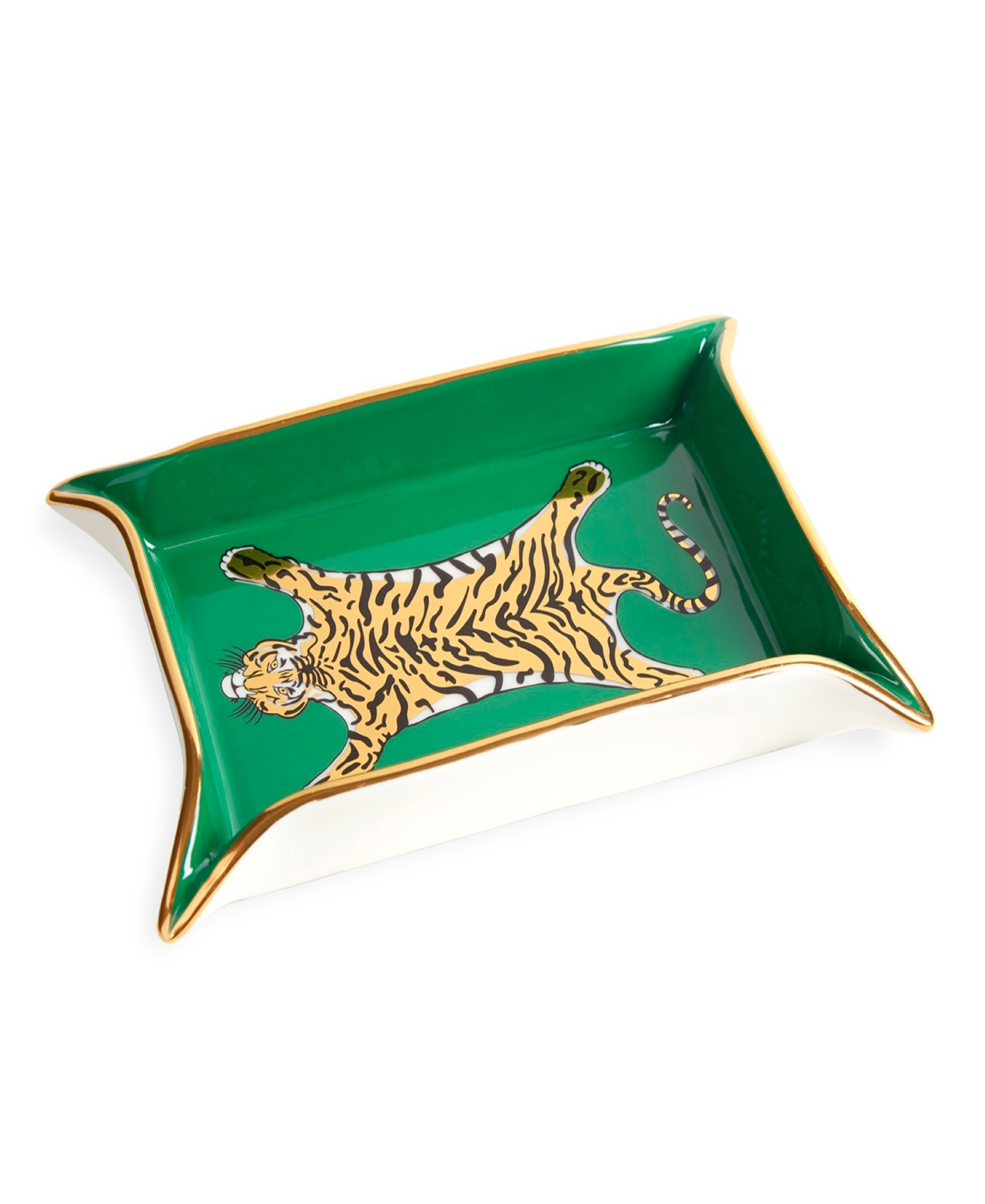 Click here for Jonathan Adler Porcelain Tiger 5 Valet Tray - Gree... prices