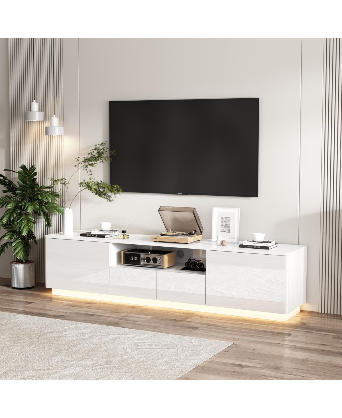 Click here for Homsee1 Pc Wood Tv Stand  4 Drawers  Media Console... prices