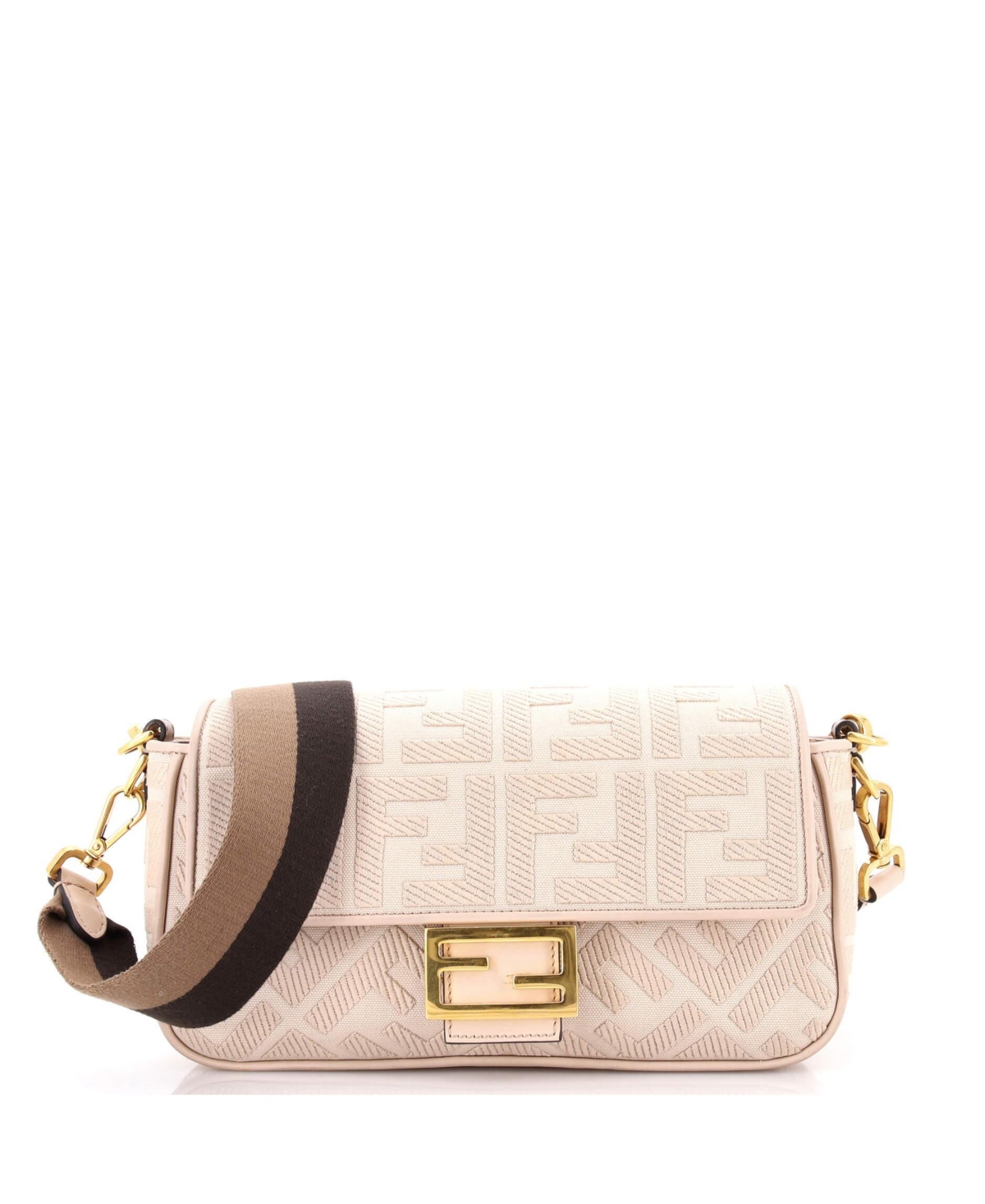 Click here for Pre-Owned Fendi Medium Baguette Nm Bag Zucca Embro... prices