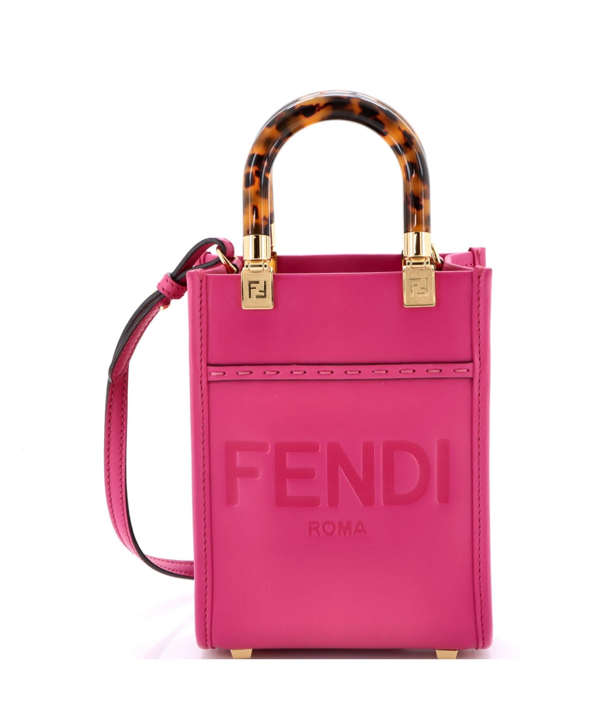 Click here for Pre-Owned Fendi Mini Sunshine Shopper Tote Leather... prices