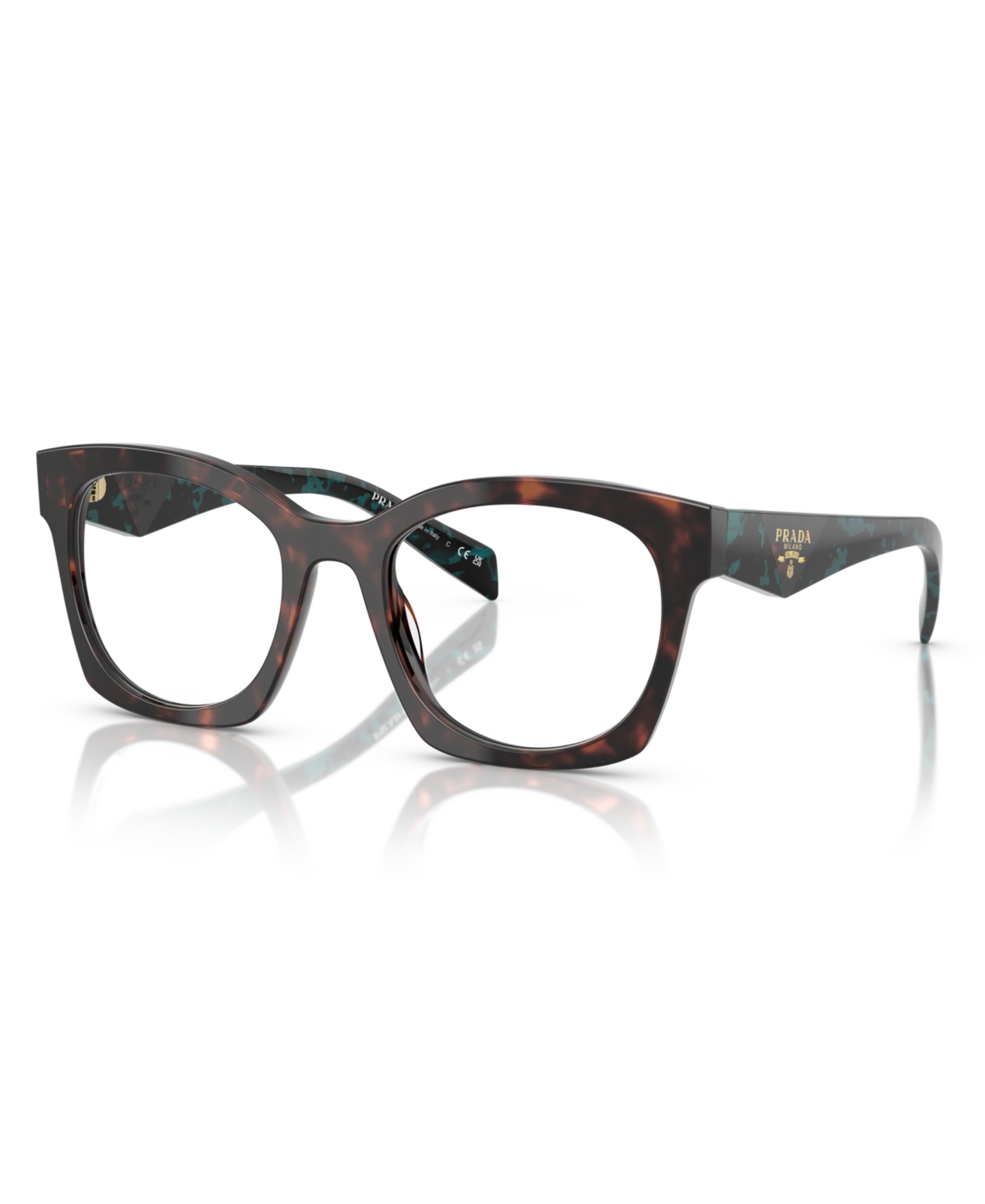 Prada Womens Irregular Eyeglasses  Pr A05V - Root Tortoise