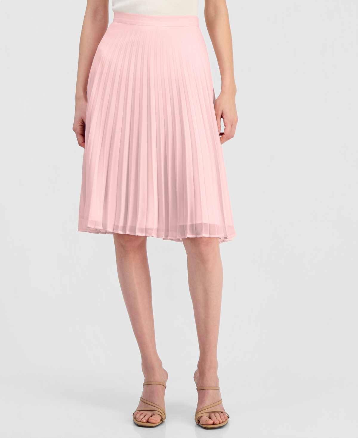 Click here for Tahari Asl Womens Solid-Color Pleated Chiffon Midi... prices