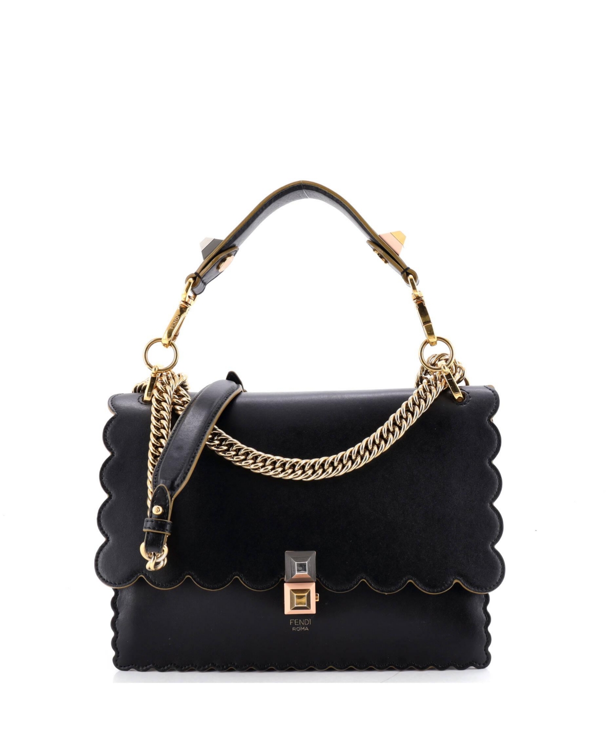Click here for Pre-Owned Fendi Medium Kan I Bag Leather - Black prices