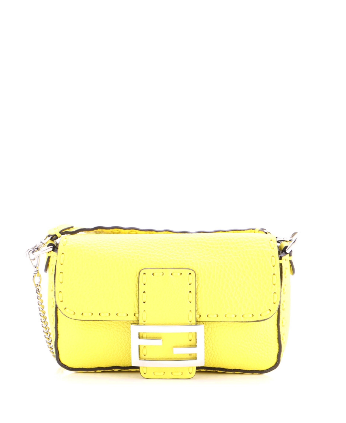 Click here for Pre-Owned Fendi Mini Selleria Baguette Nm Bag Leat... prices