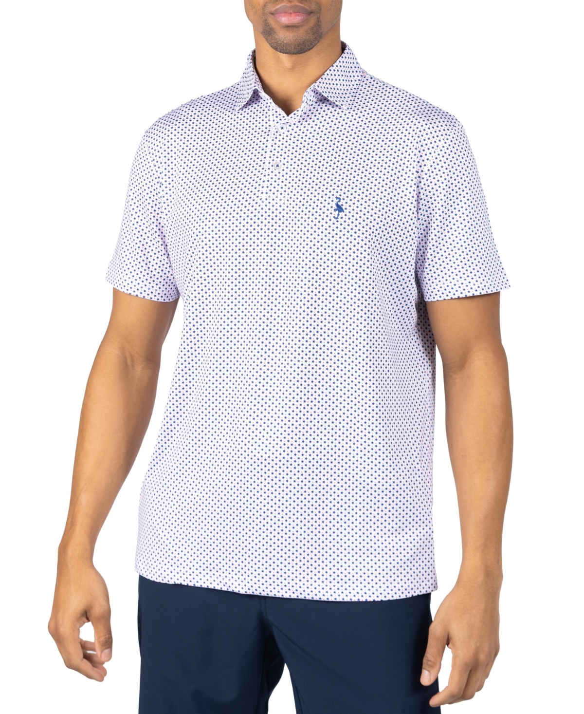 Click here for Tailorbyrd Mens Stars Printed Performance Polo - W... prices