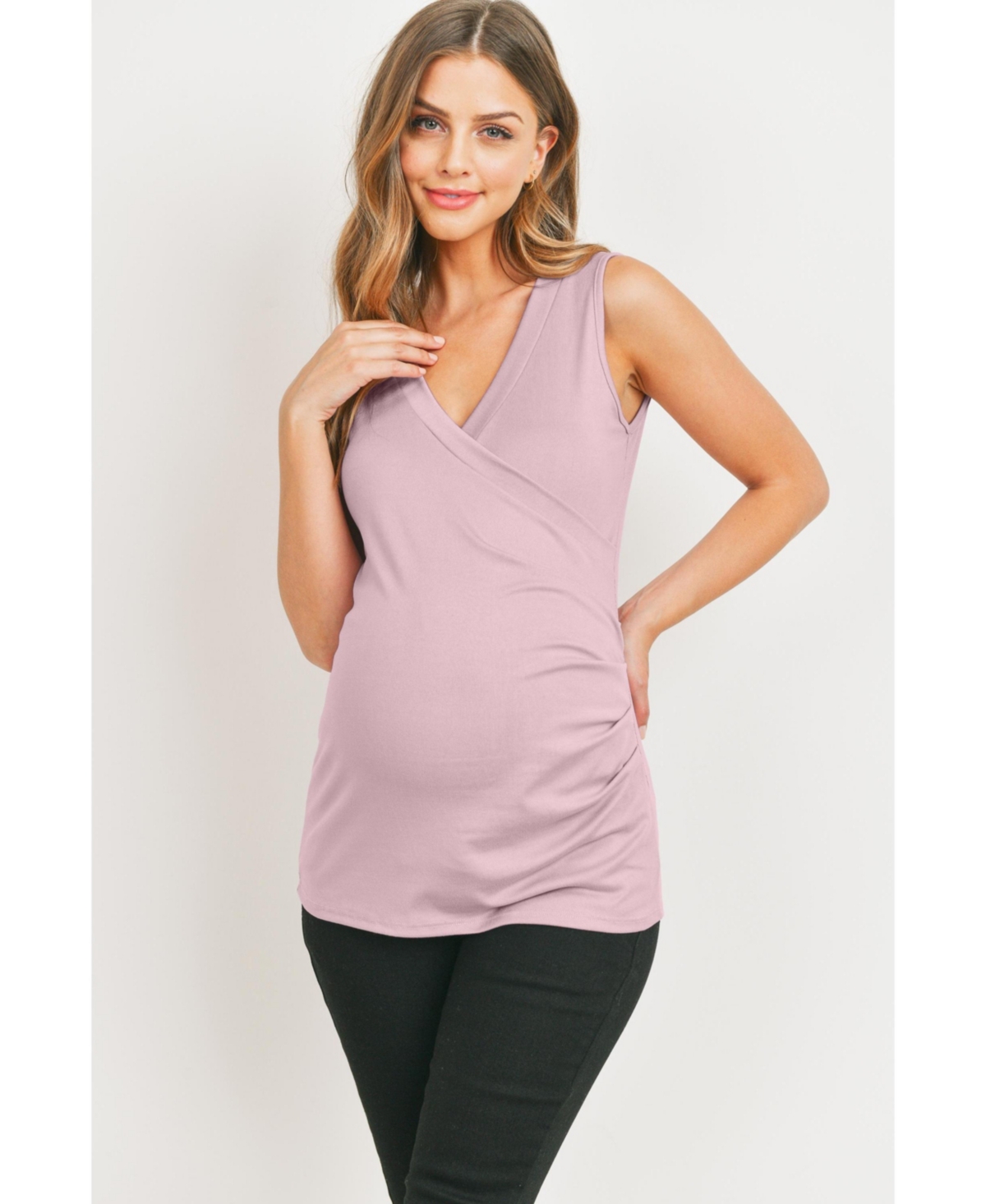 Click here for Hello Miz Maternity Sleeveless Ruched V-Neck Wrap... prices