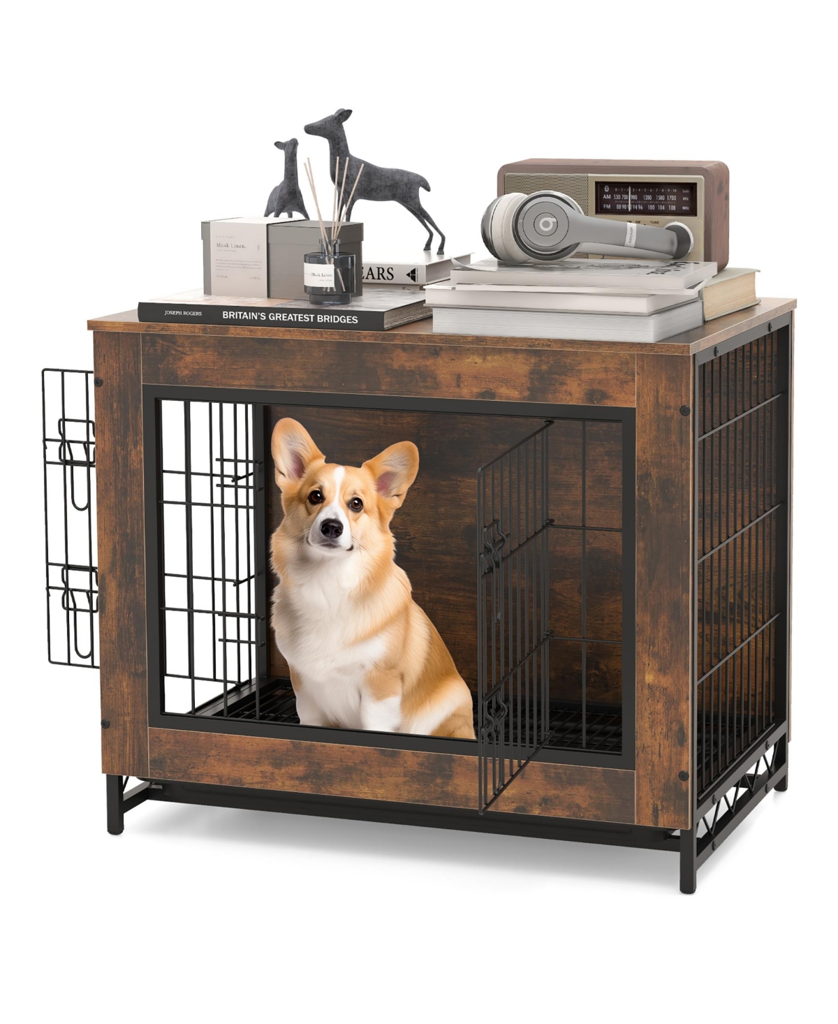 Click here for Gymax Industrial Dog Crate Furniture Heavy-duty Ke... prices