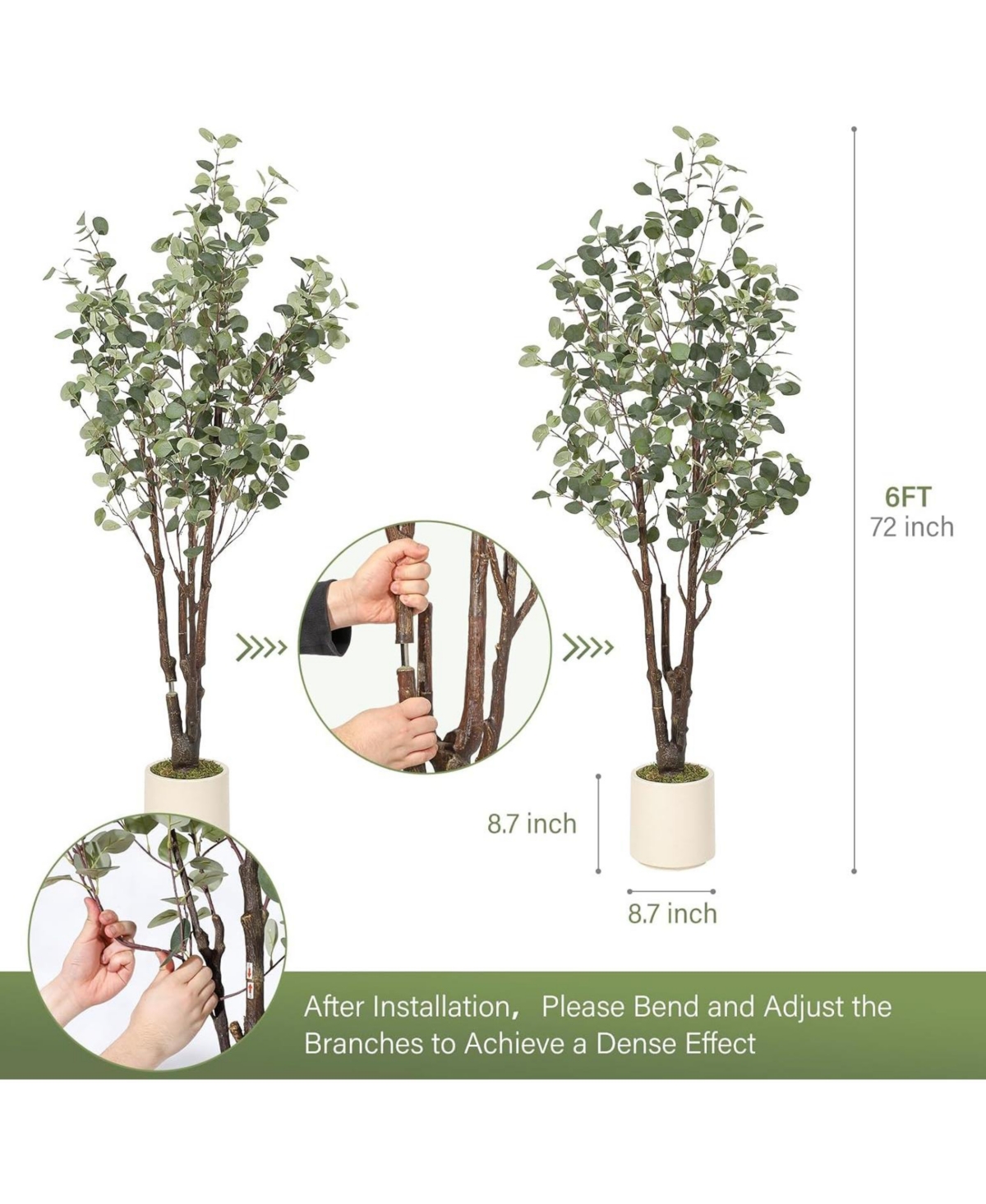 Click here for 7 ft Artificial Eucalyptus Tree Realistic Potted P... prices