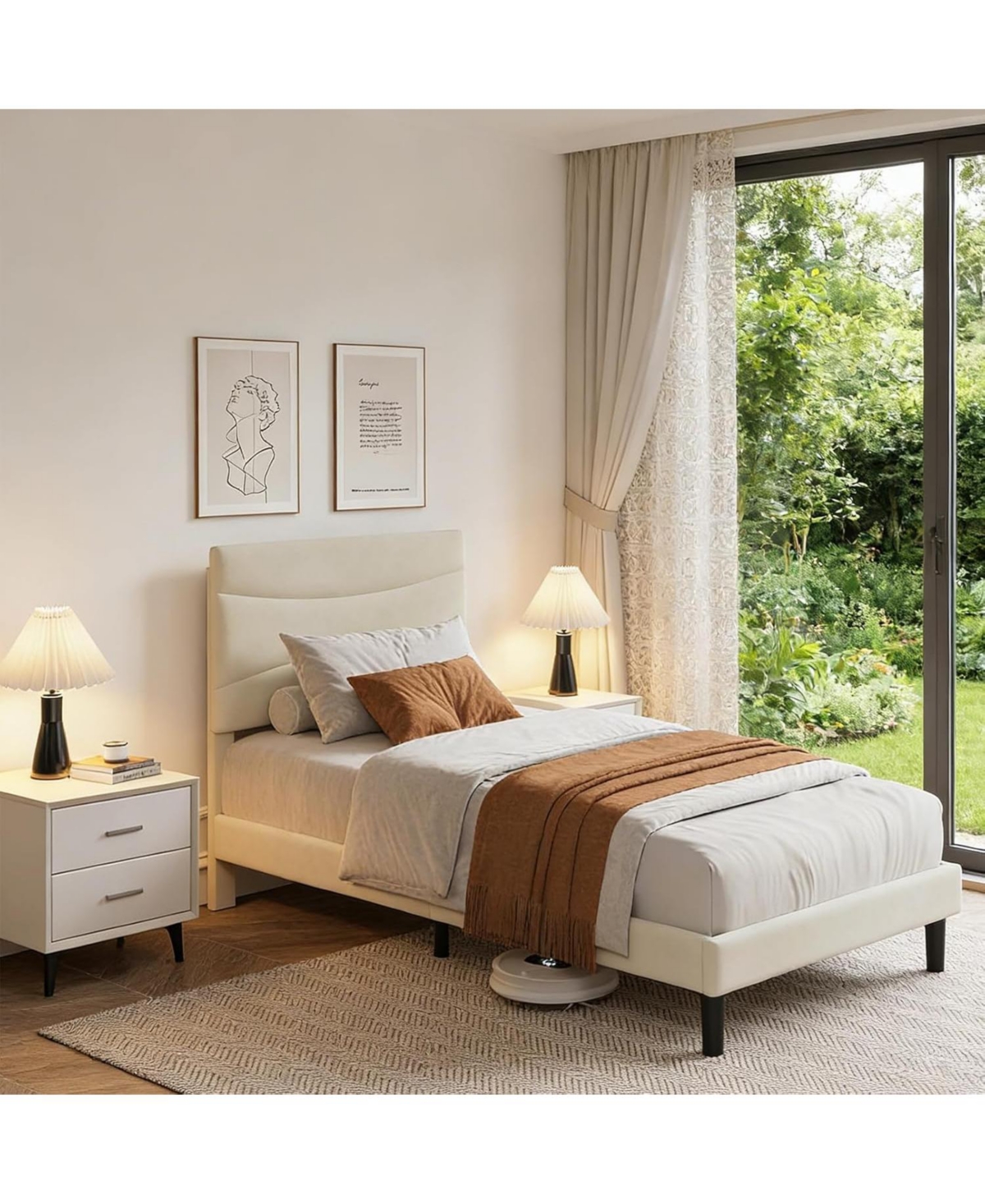 Click here for gaomon Bed Frame with Headboard  Velvet Upholstere... prices