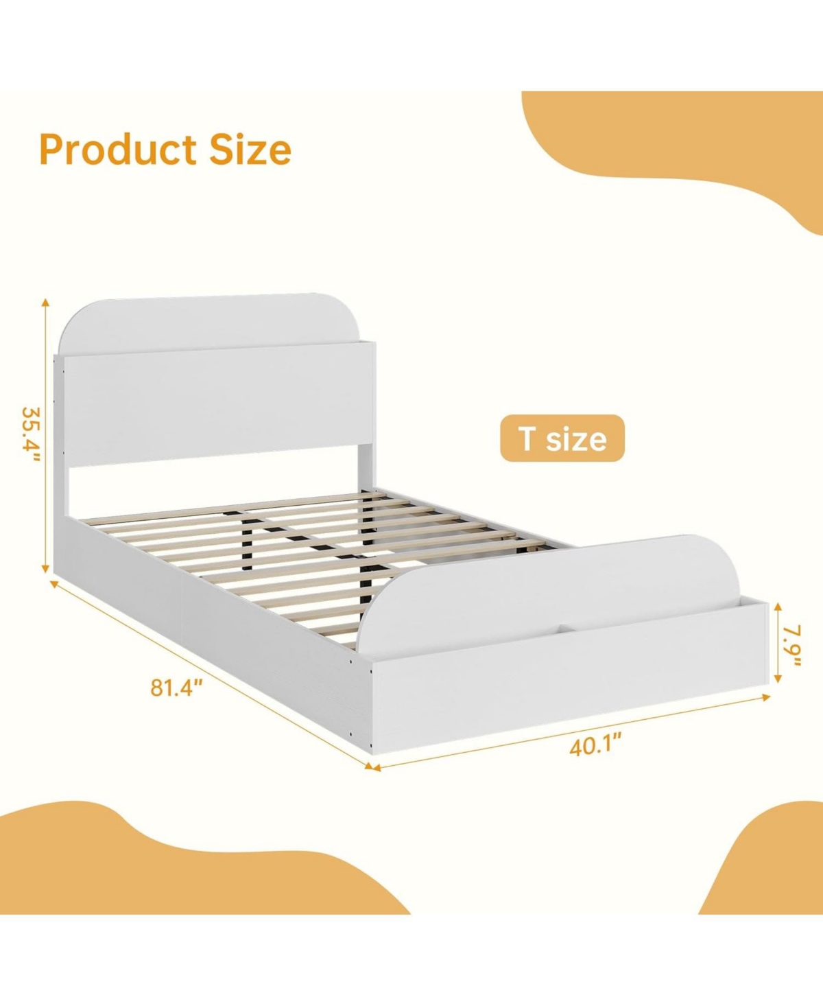 Click here for gaomon Bed Frame with Storage Headboard and Raised... prices