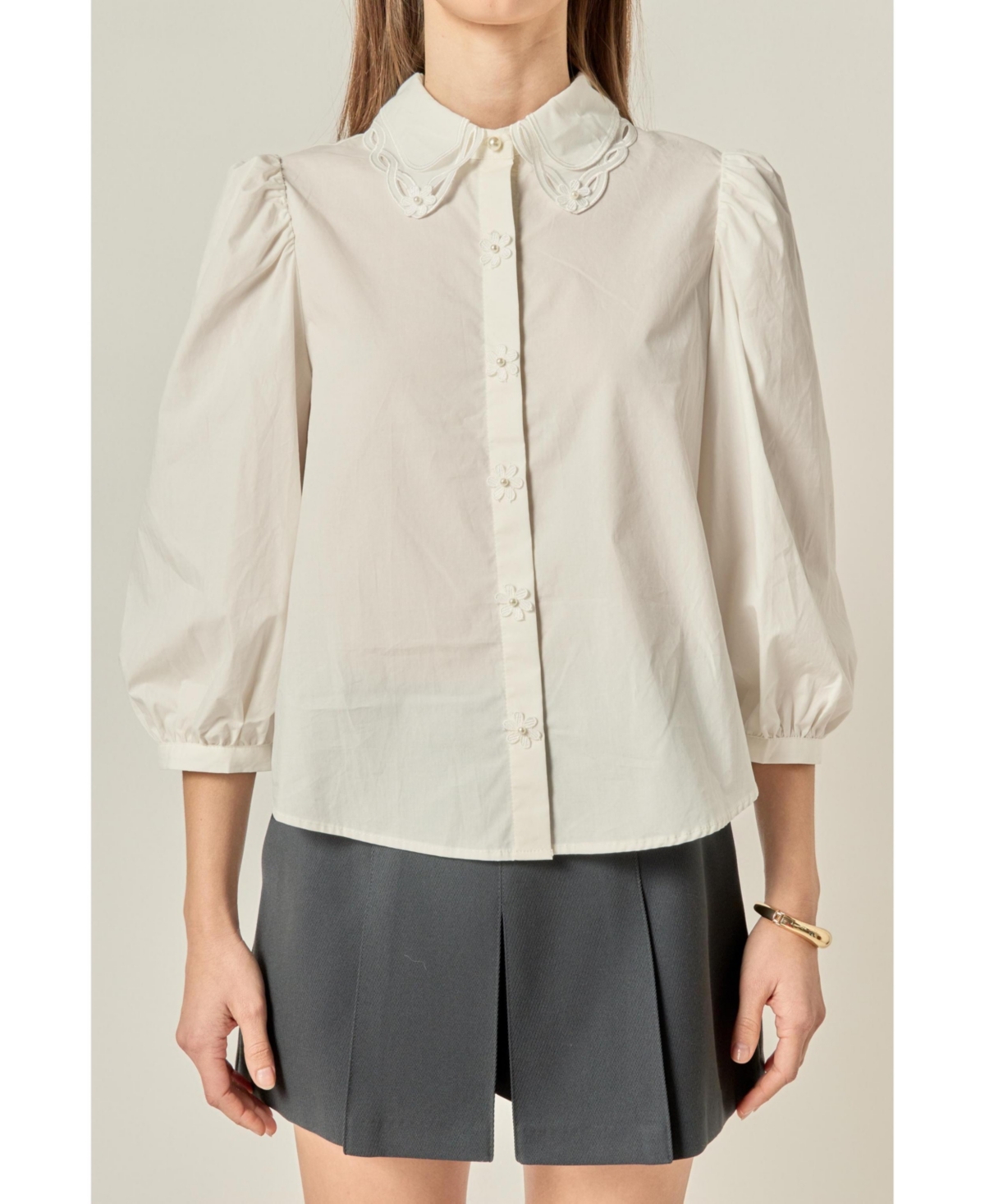 Click here for English Factory Womens Floral Embroidered Collar B... prices