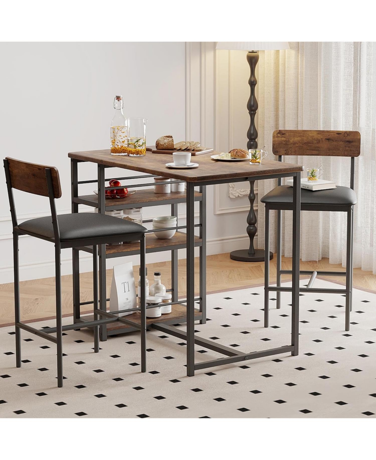 Click here for gaomon 3-Piece Dining Table Set for 2  Counter Hei... prices