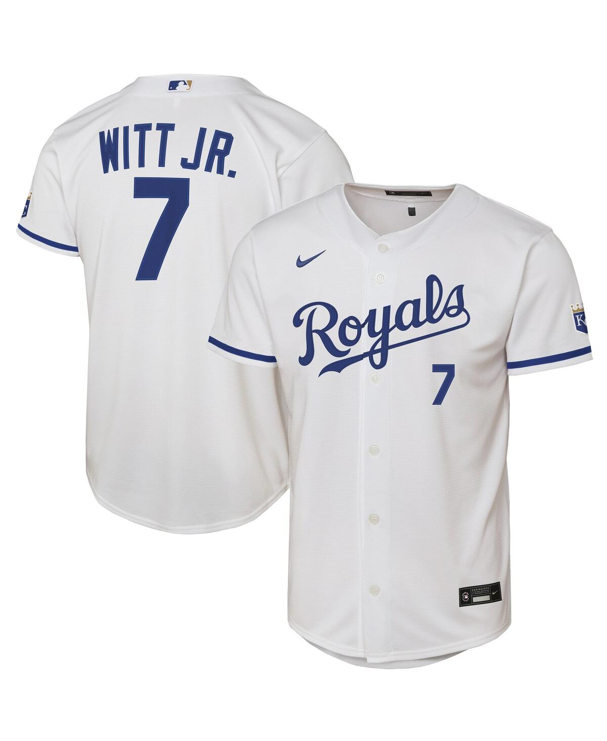 Click here for Nike Big Boys and Girls Bobby Witt Jr. White Kansa... prices