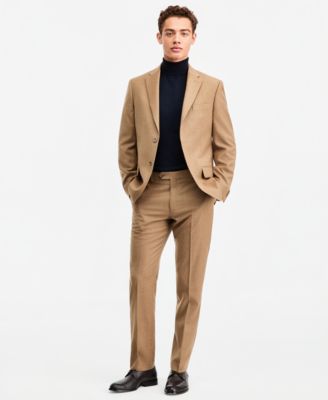 Click here for Tommy Hilfiger Mens Modern Fit Wool Tan Flannel Su... prices