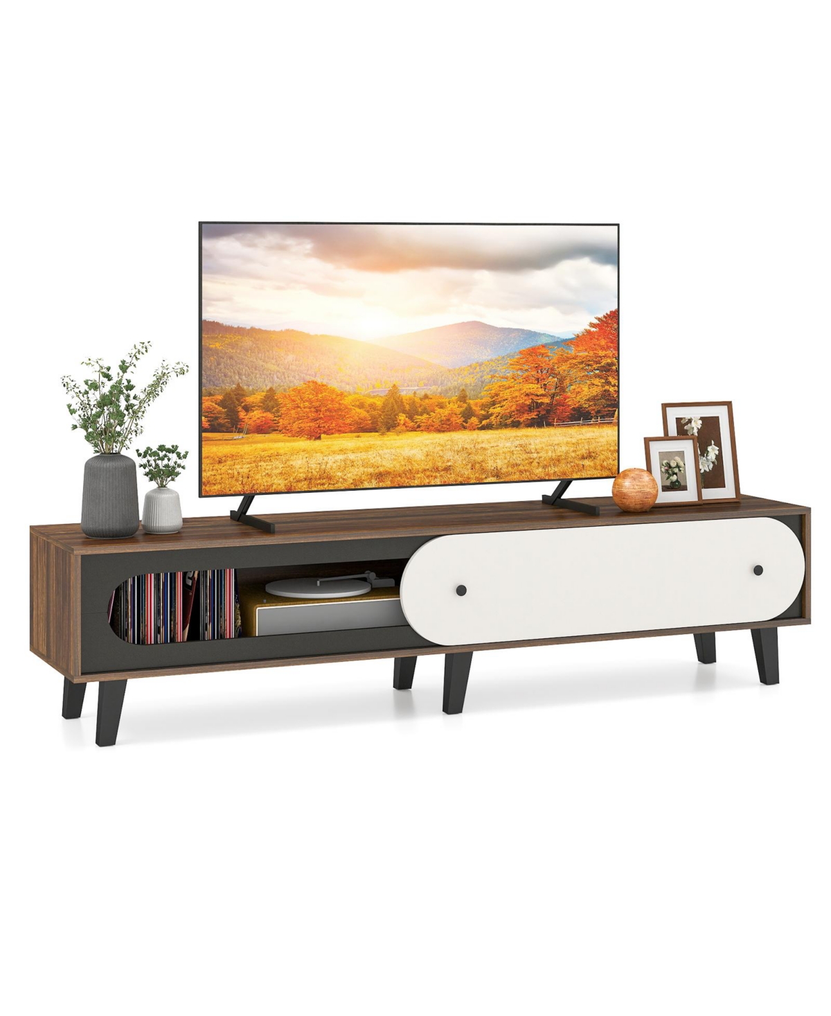 Click here for Sugift Mid Century Modern Tv Stand for 80 in TVs w... prices