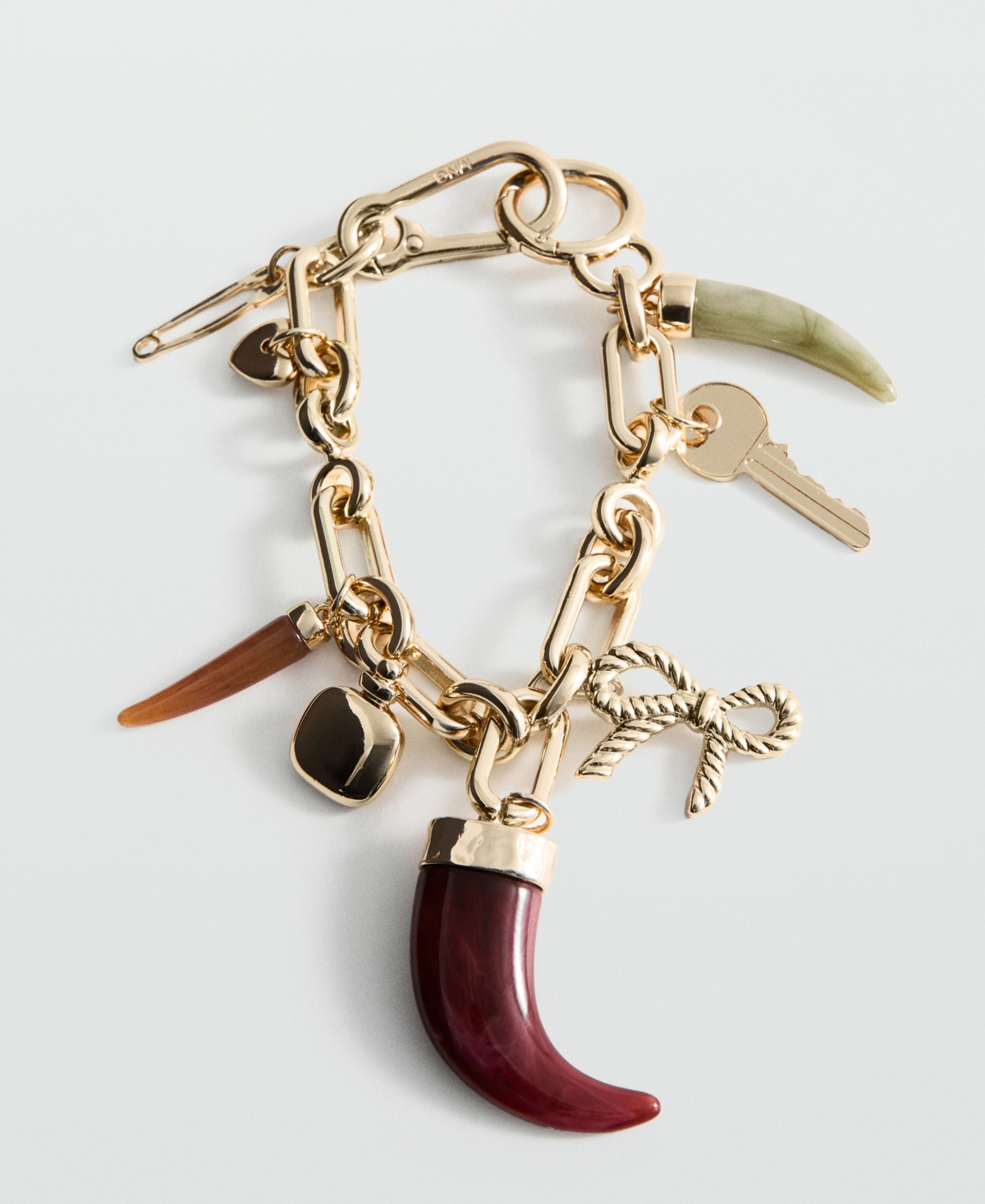 Click here for Mango Womens Charms Key Ring - Gold prices