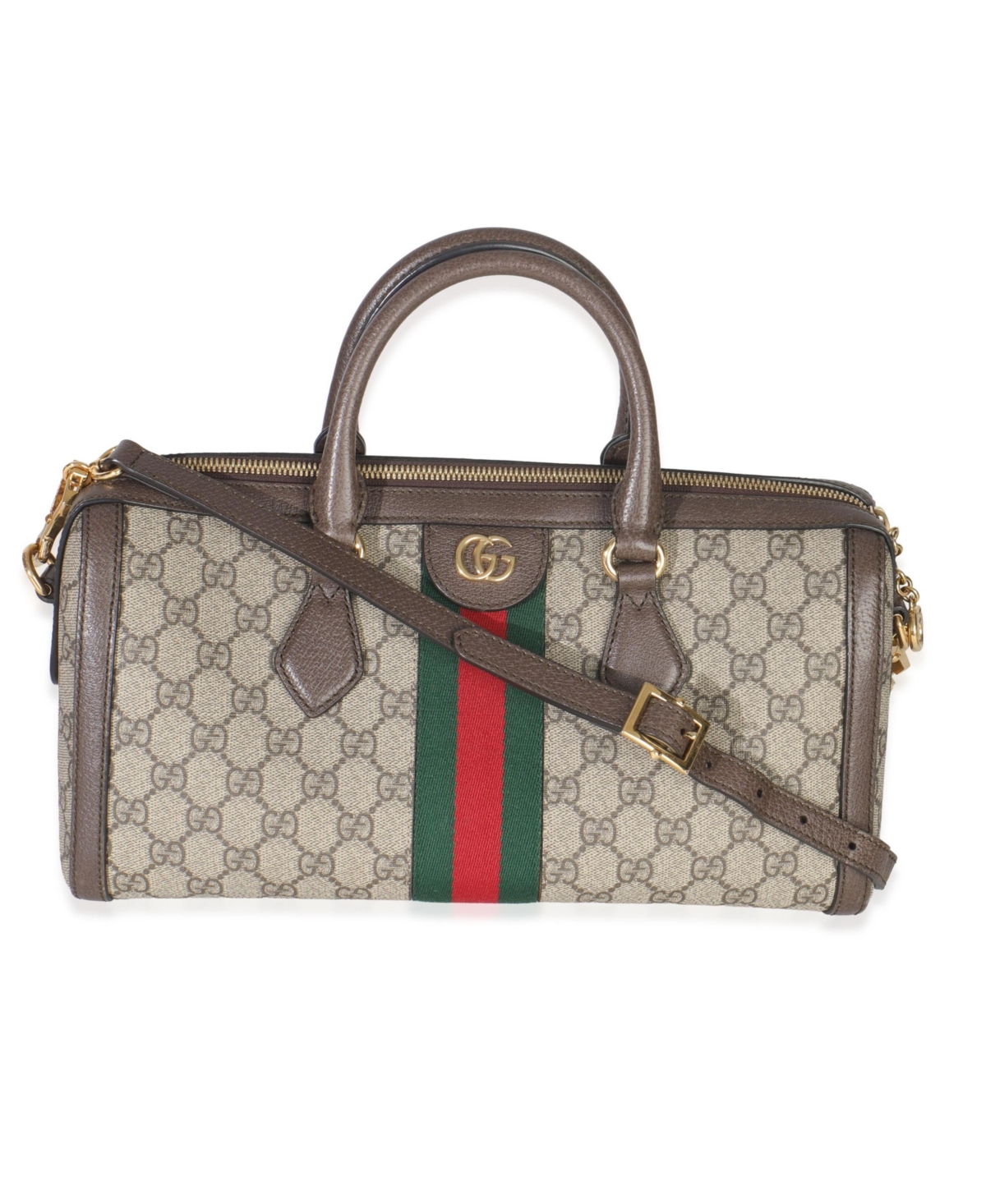 Click here for Pre-Owned Gucci Beige Gg Monogram Canvas Web Mediu... prices
