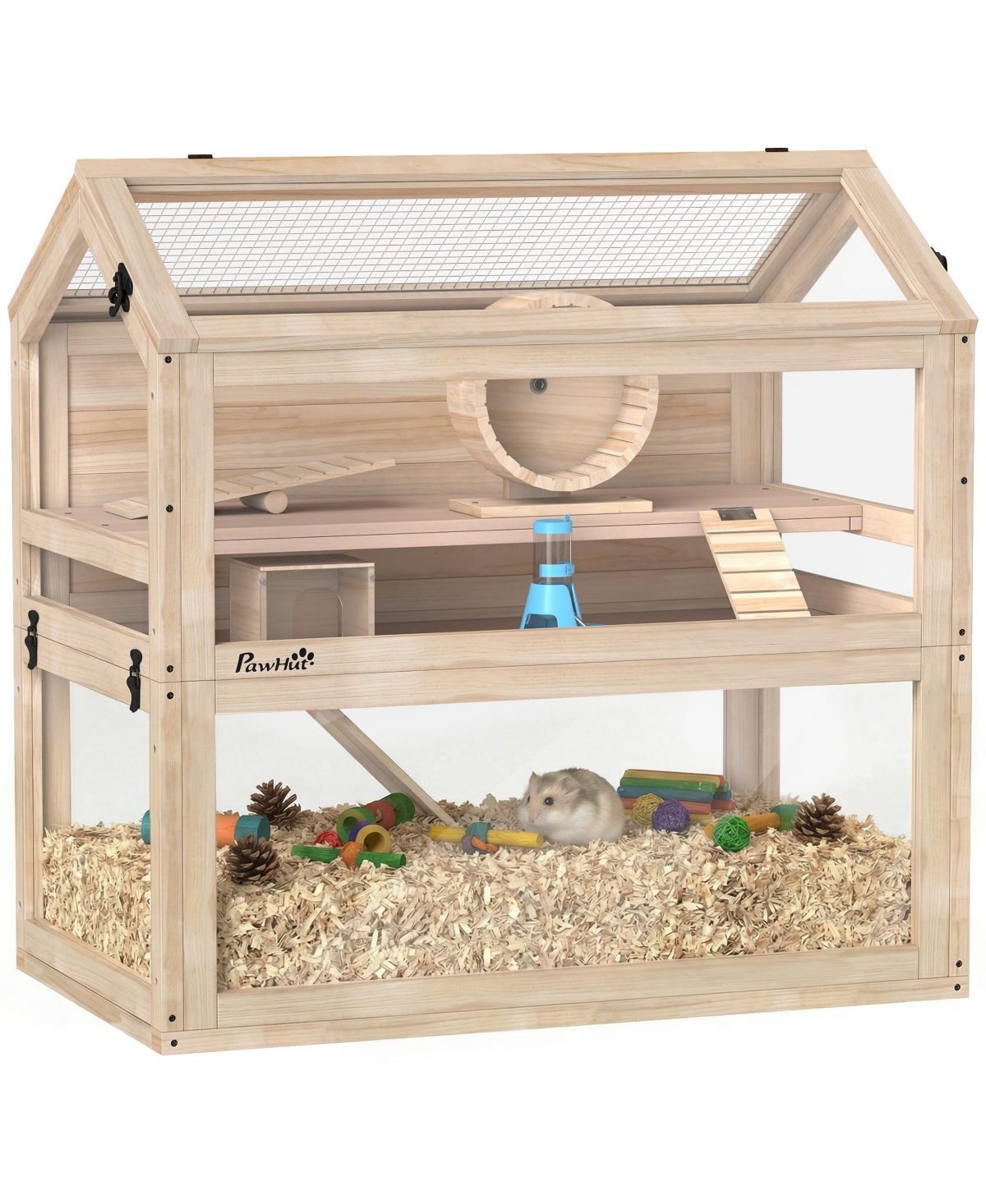 Click here for PawHut Wooden Hamster Cage  3-Tier Small Animal Ca... prices