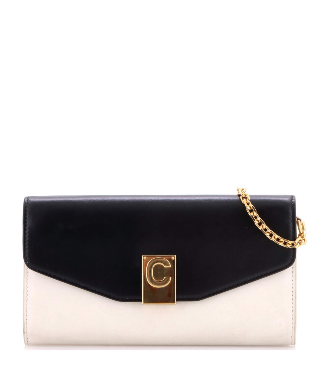 Click here for Pre-Owned Celine C Wallet on Chain Leather - Black prices