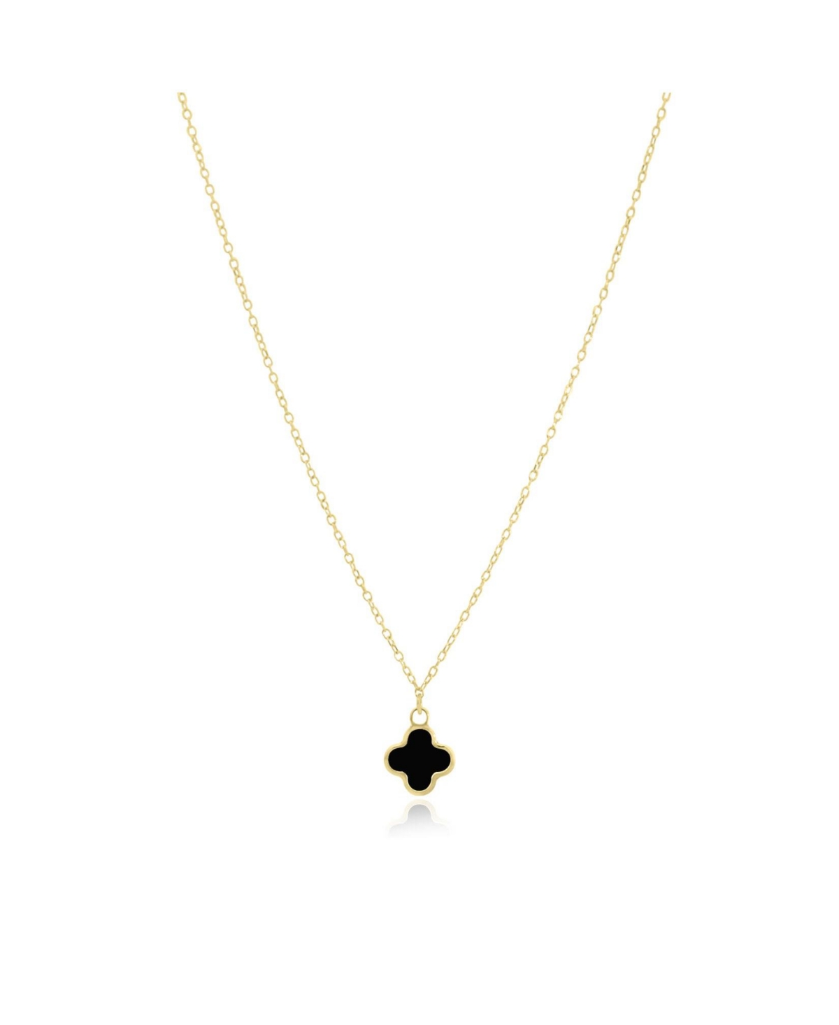 Click here for The Lovery Mini Onyx Single Clover Necklace 14K Go... prices