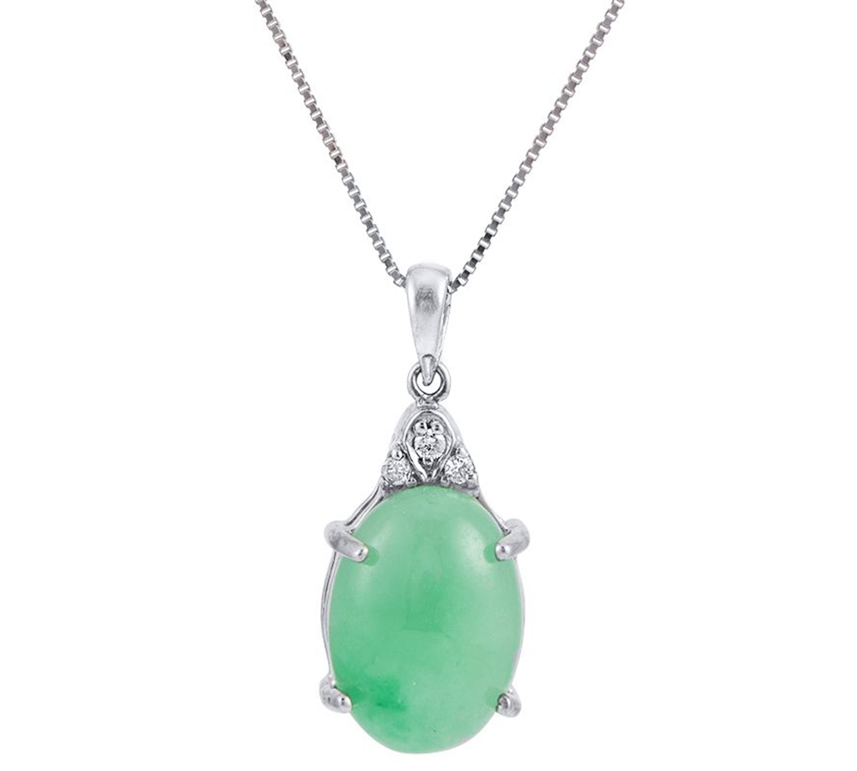 Click here for Macys Green Jade & Diamond (1/20 ct. t.w.) Pendant... prices