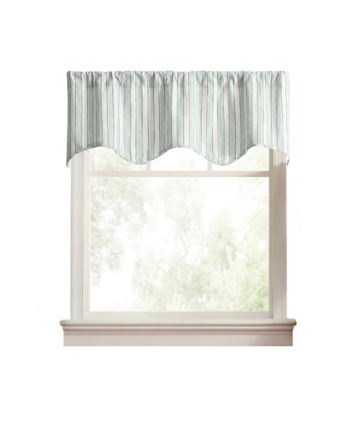 Click here for Ellis Curtain Saratoga Stripe Cotton Scallop Poly-... prices