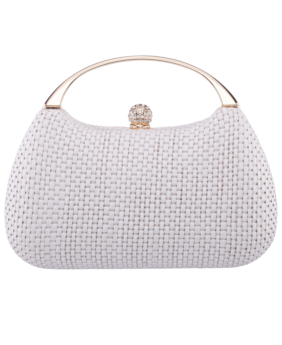 Click here for Nina Straw Minaudiere Mini Clutch Handbag - White prices