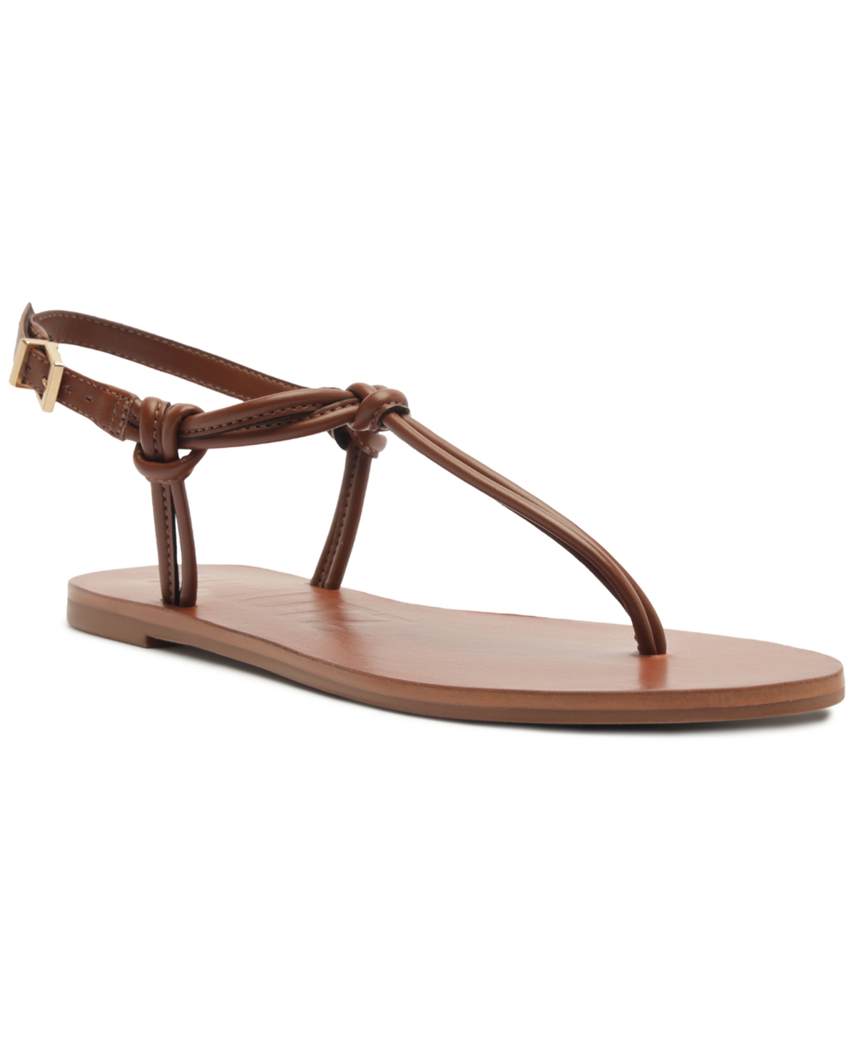 Click here for Schutz Womens Nina Round Toe Flat Sandals - Cognac prices