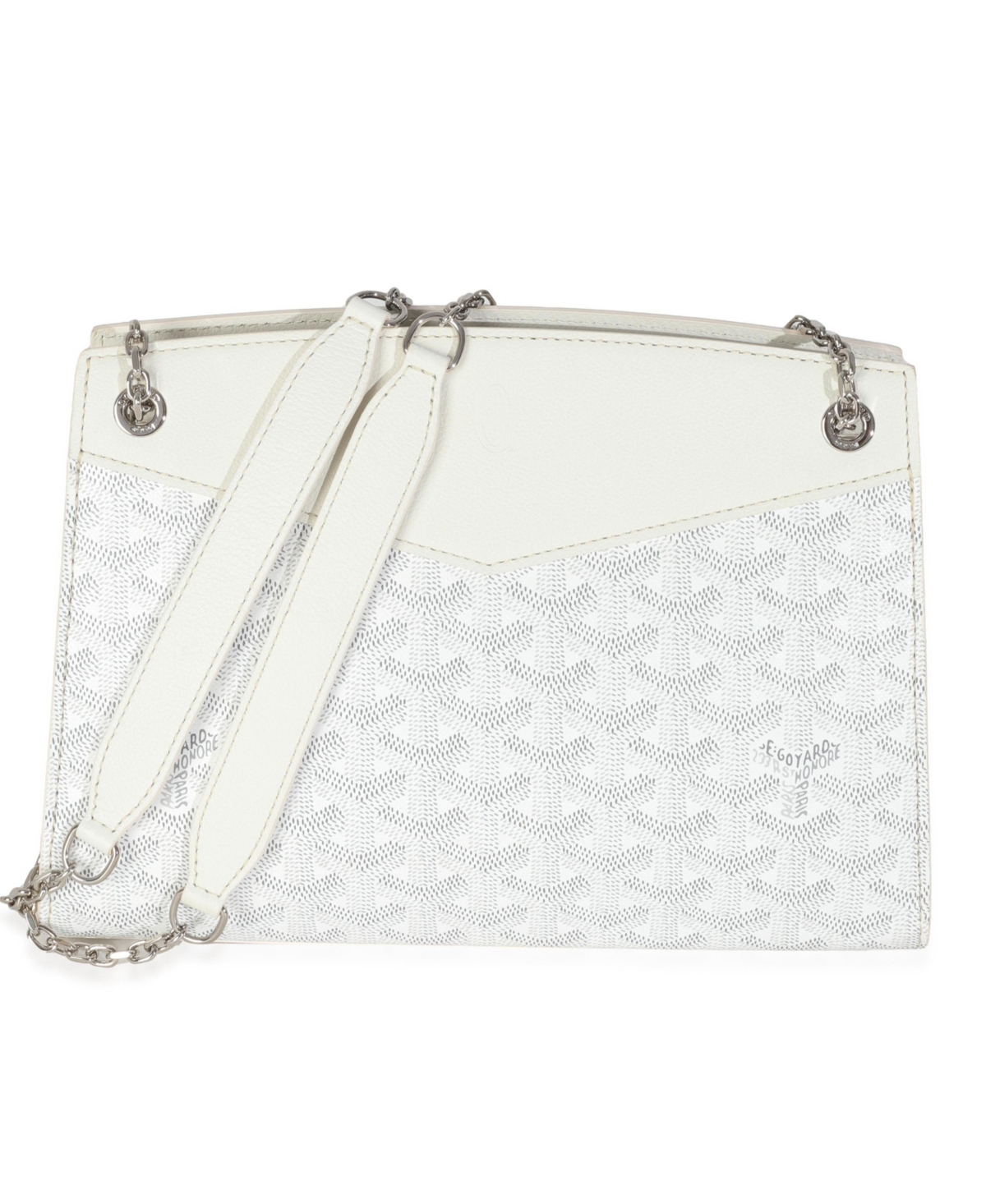 Click here for Pre-Owned Goyard White Goyardine Canvas Rouette St... prices