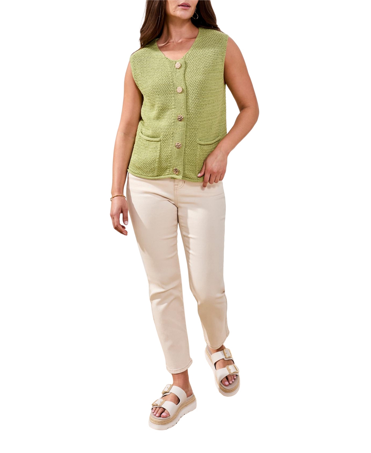 Click here for Tribal Womens Sleeveless Crew Neck Sweater Vest -... prices