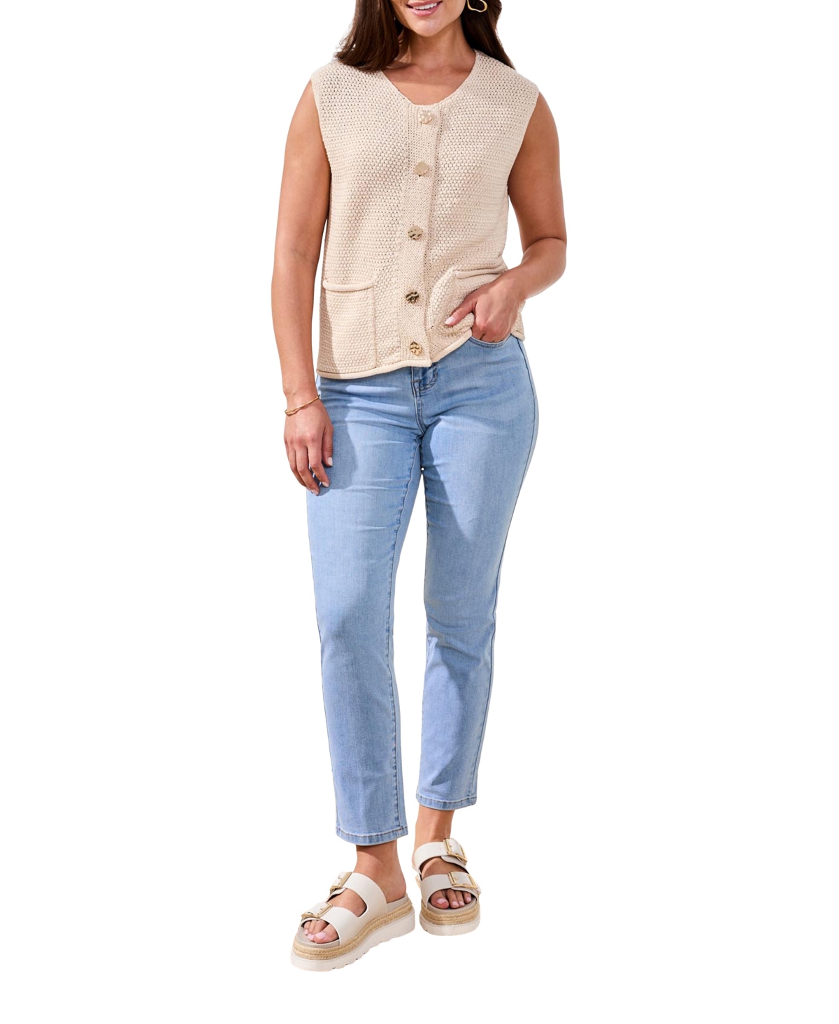 Click here for Tribal Womens Sleeveless Crew Neck Sweater Vest -... prices