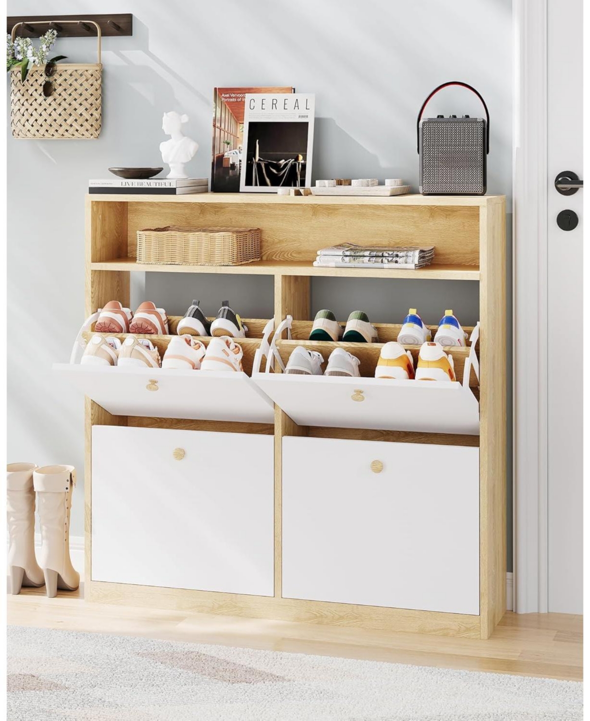 Click here for Homfan Space-Saving Modern Shoe Storage Cabinet &#... prices