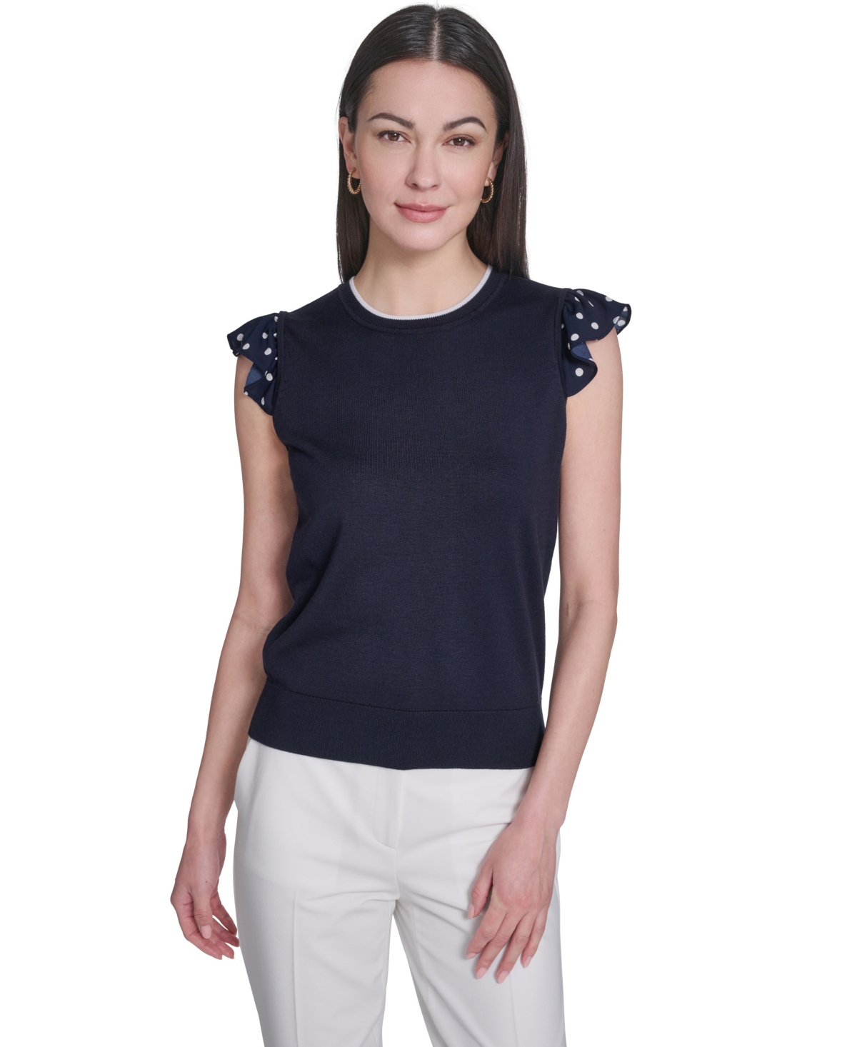 Click here for Tommy Hilfiger Womens Mixed Media Sleeveless Sweat... prices