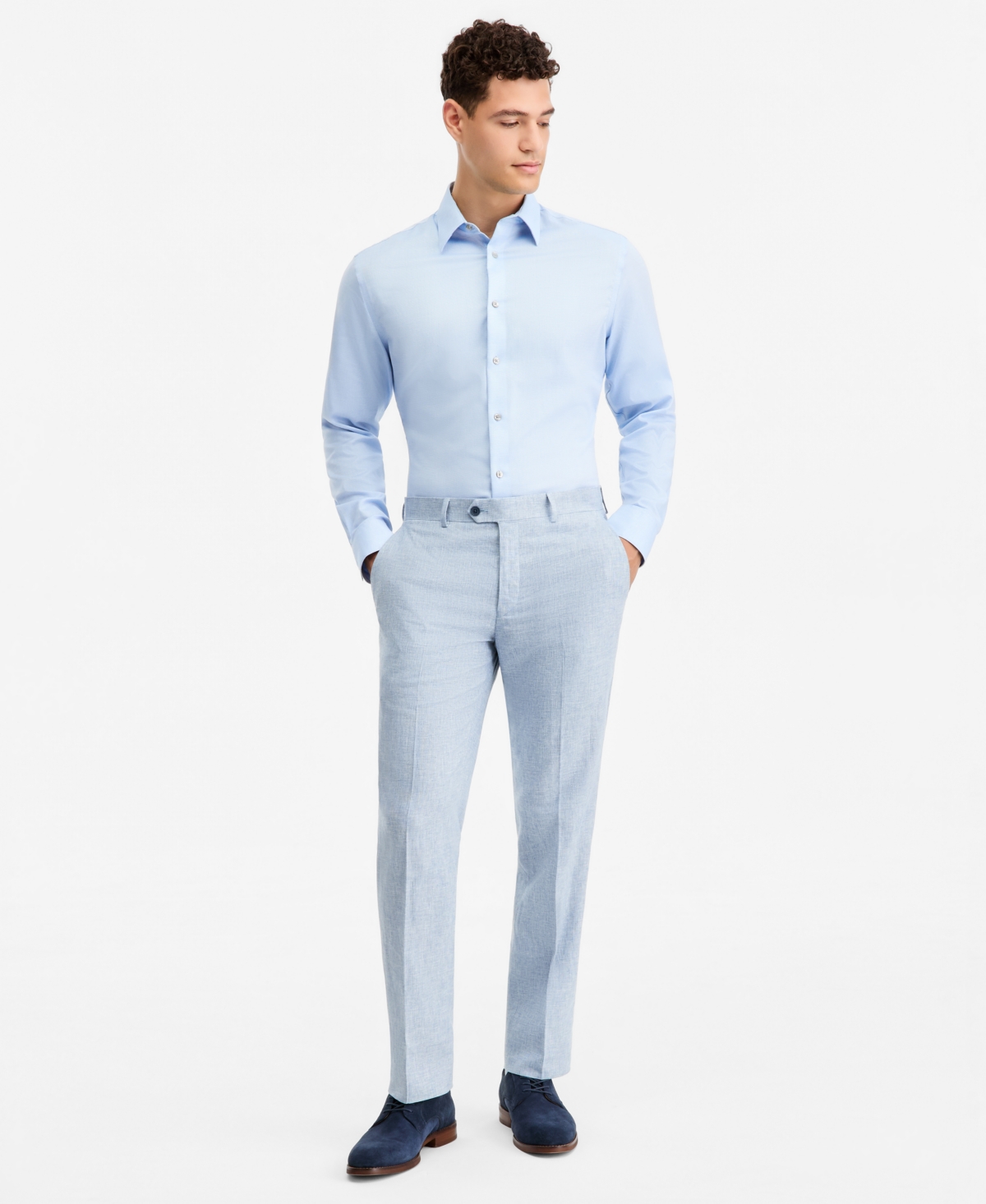 Click here for Bar Iii Mens Slim-Fit Linen-Blend Suit Separates P... prices