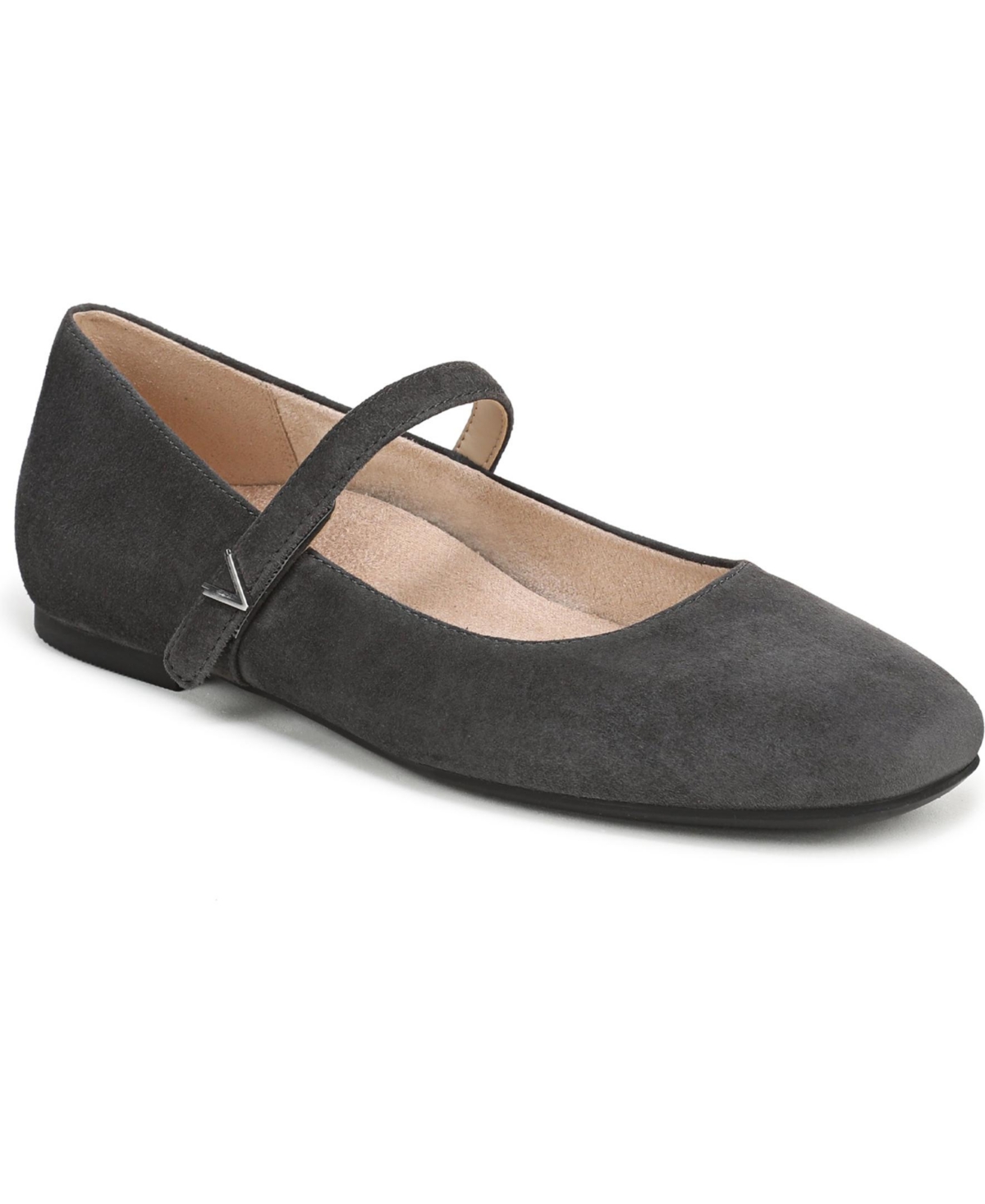 Vionic Womens Alameda Mary Jane Flats - Graphite grey suede