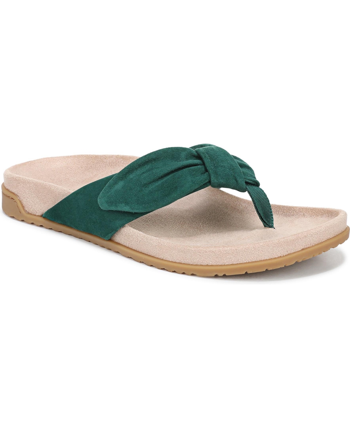 Click here for Vionic Womens Eva Thong Sandals - Posy green suede prices
