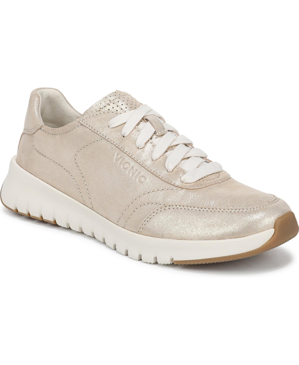 Click here for Vionic Womens Uptown Lace Up Sneakers - Gold metal... prices