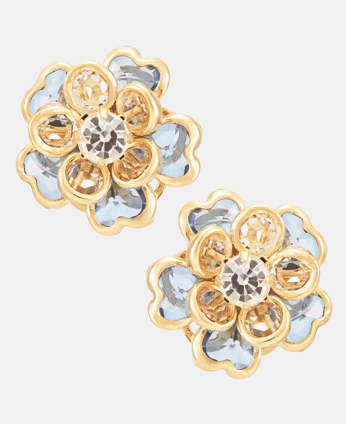 Click here for Anne Klein Gold-Tone Blue Multifaceted Stone Flowe... prices