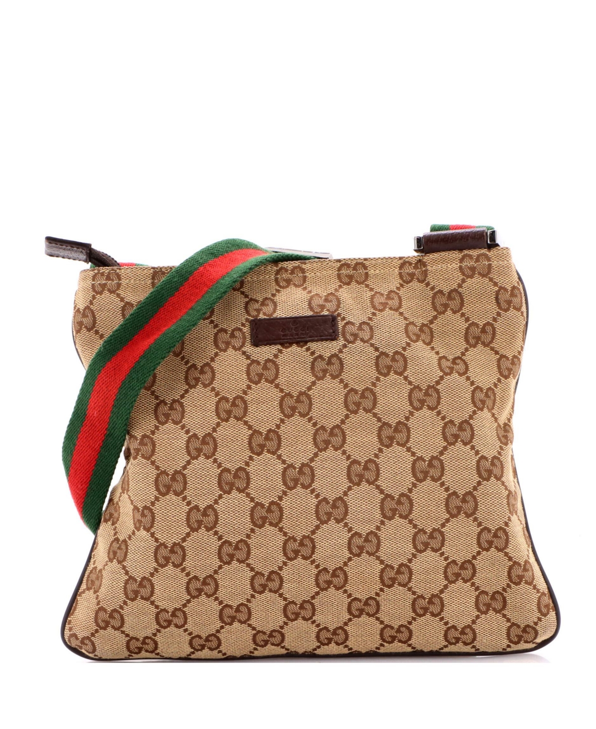 Click here for Pre-Owned Gucci Small Web Strap Zip Messenger Bag... prices